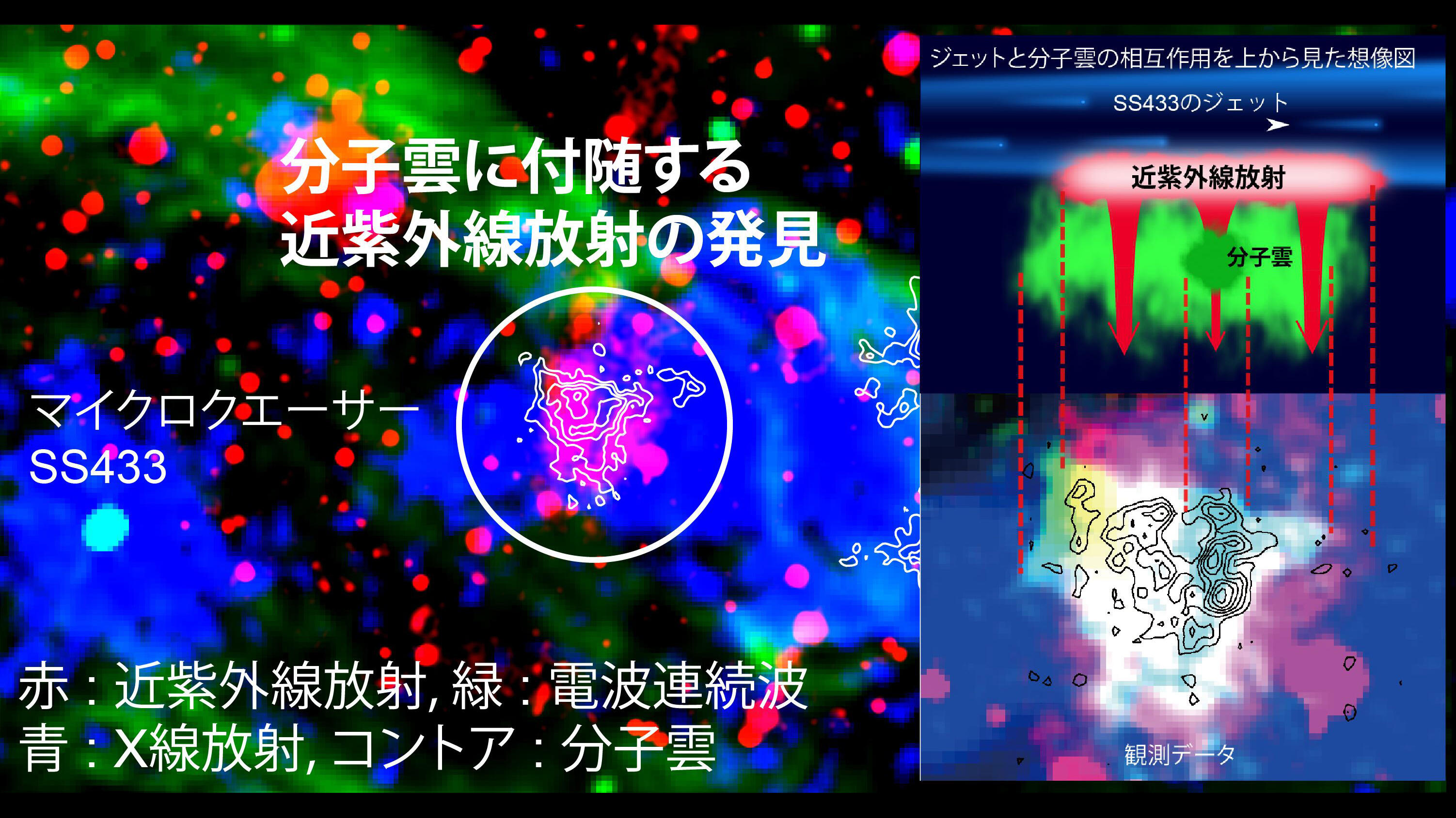 マイクロクエーサーSS433に付随する分子雲から近紫外線放射を発見 ～分子雲温暖化の原因を特定～ - 名古屋大学研究成果情報